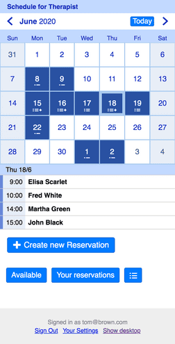 Appointment scheduling software and reservation system