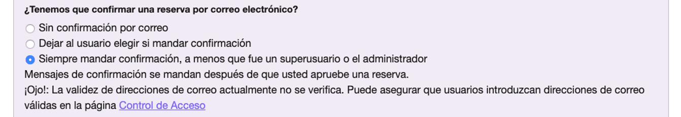 Proceso de usuario | Configurar el proceso de reserva